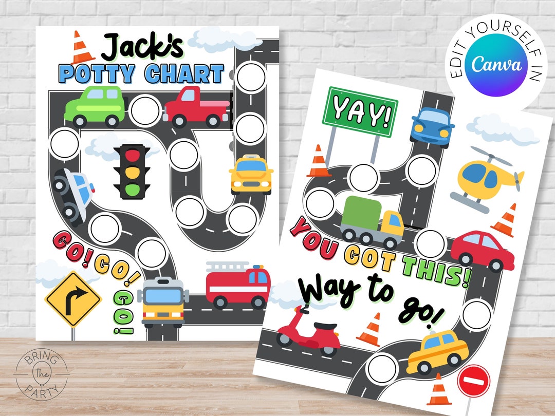 Editable Potty Chart | Potty Training Chart | Cars Sticker Chart ...