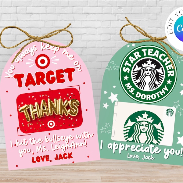 Teacher Appreciation Starbucks Template - Etsy