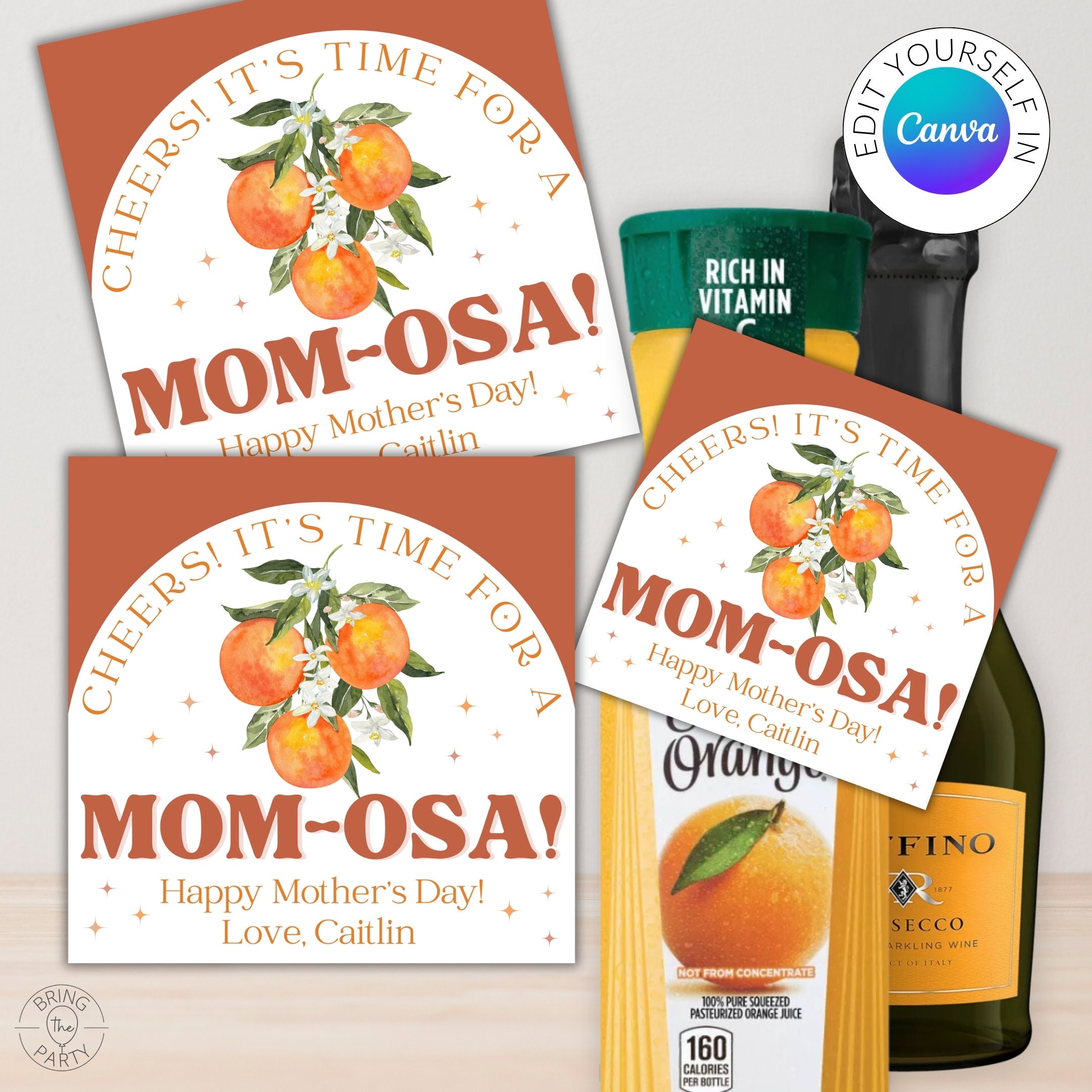 Editable Mom-osa Printable Label | Mimosa Gift Tag | Digital Download ...