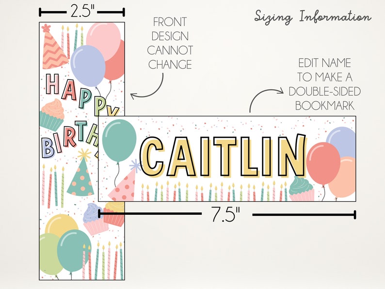 Student Birthday Printable Bookmarks | Classroom Bday Bookmark ...