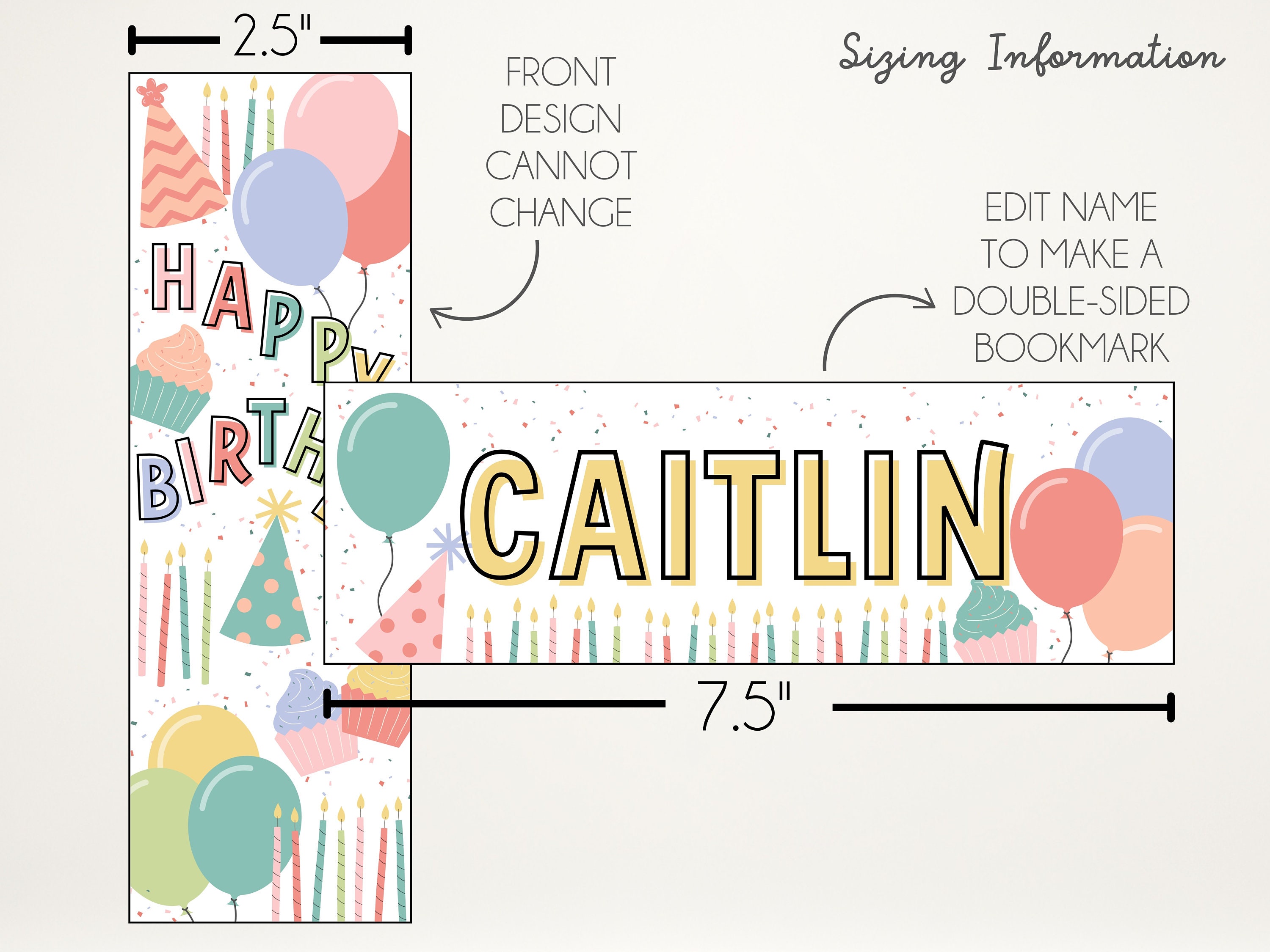 Student Birthday Printable Bookmarks | Classroom Bday Bookmark ...