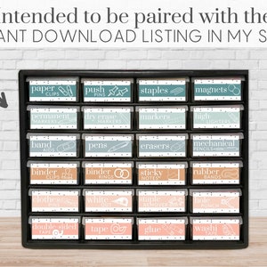 ADD ON EDITABLE Neutral Calming Labels for Storage Drawers | 24-drawer ...