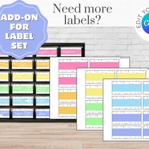 ADD ON EDITABLE Subtle Dotty Rainbow Labels for Storage Drawers | 24 ...