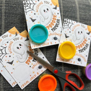 Halloween Play-doh Card | Spooky Halloween Gift Tag | Canva Template ...