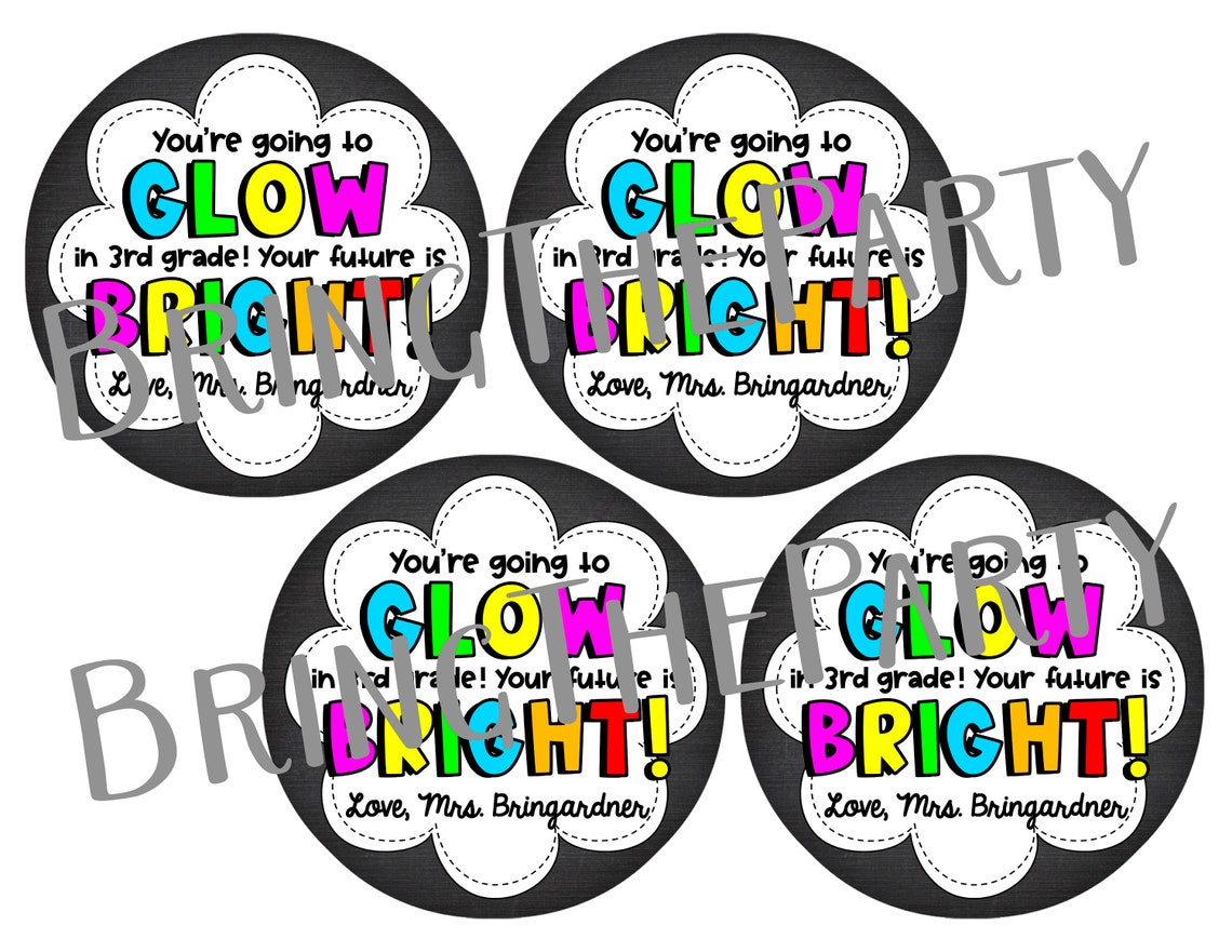 Back to School Glow Stick Gift Label - Beginning of the School Year ...