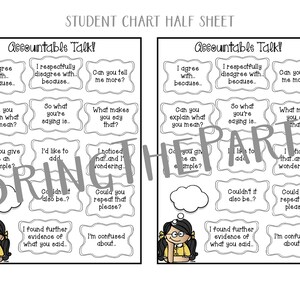 Accountable Talk Classroom Posters, Sentence Starters, Student Chart ...