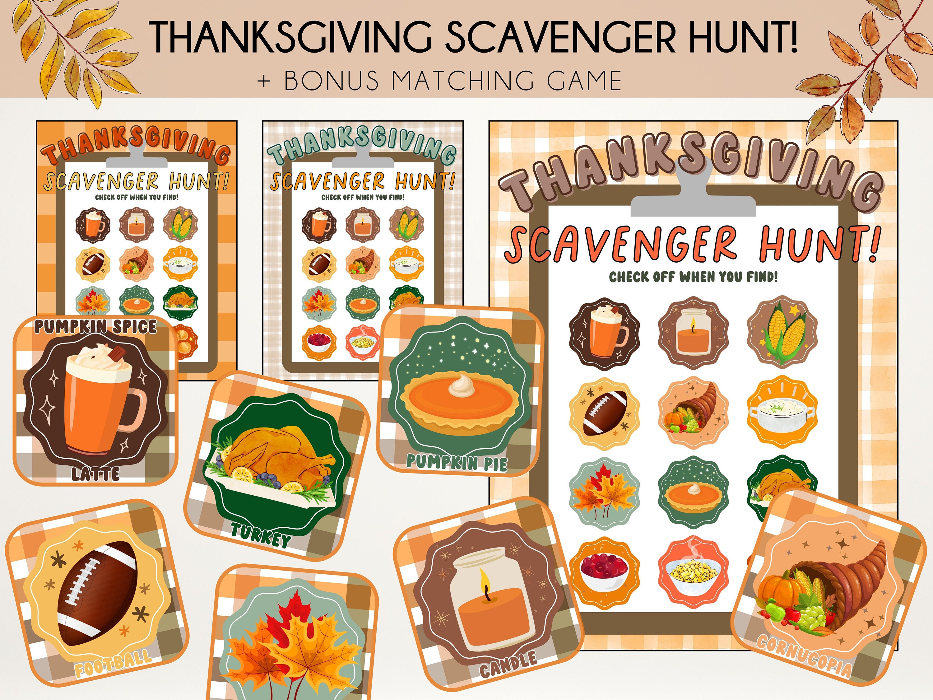 Printable Thanksgiving Scavenger Hunt | Thanksgiving Kids Activity ...