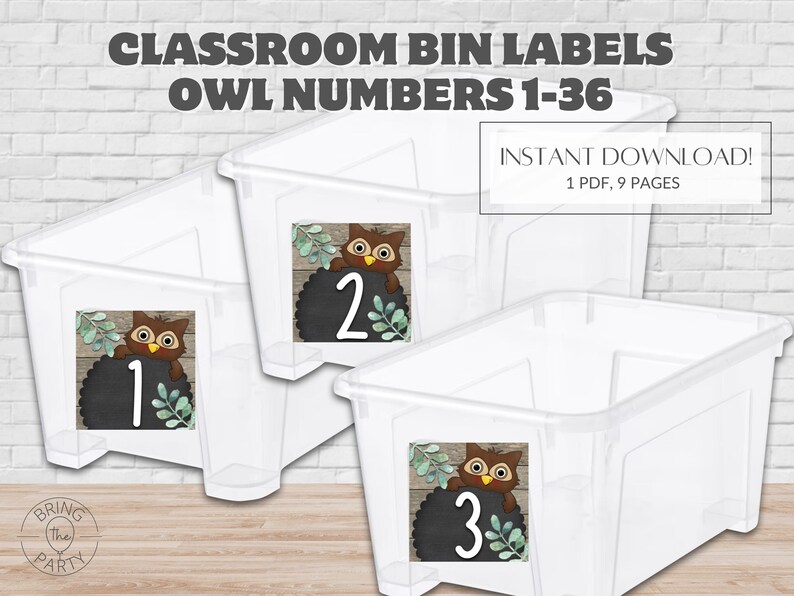 Owl NUMBER LABELS for Student Book Bin Mailbox Numbers - Etsy