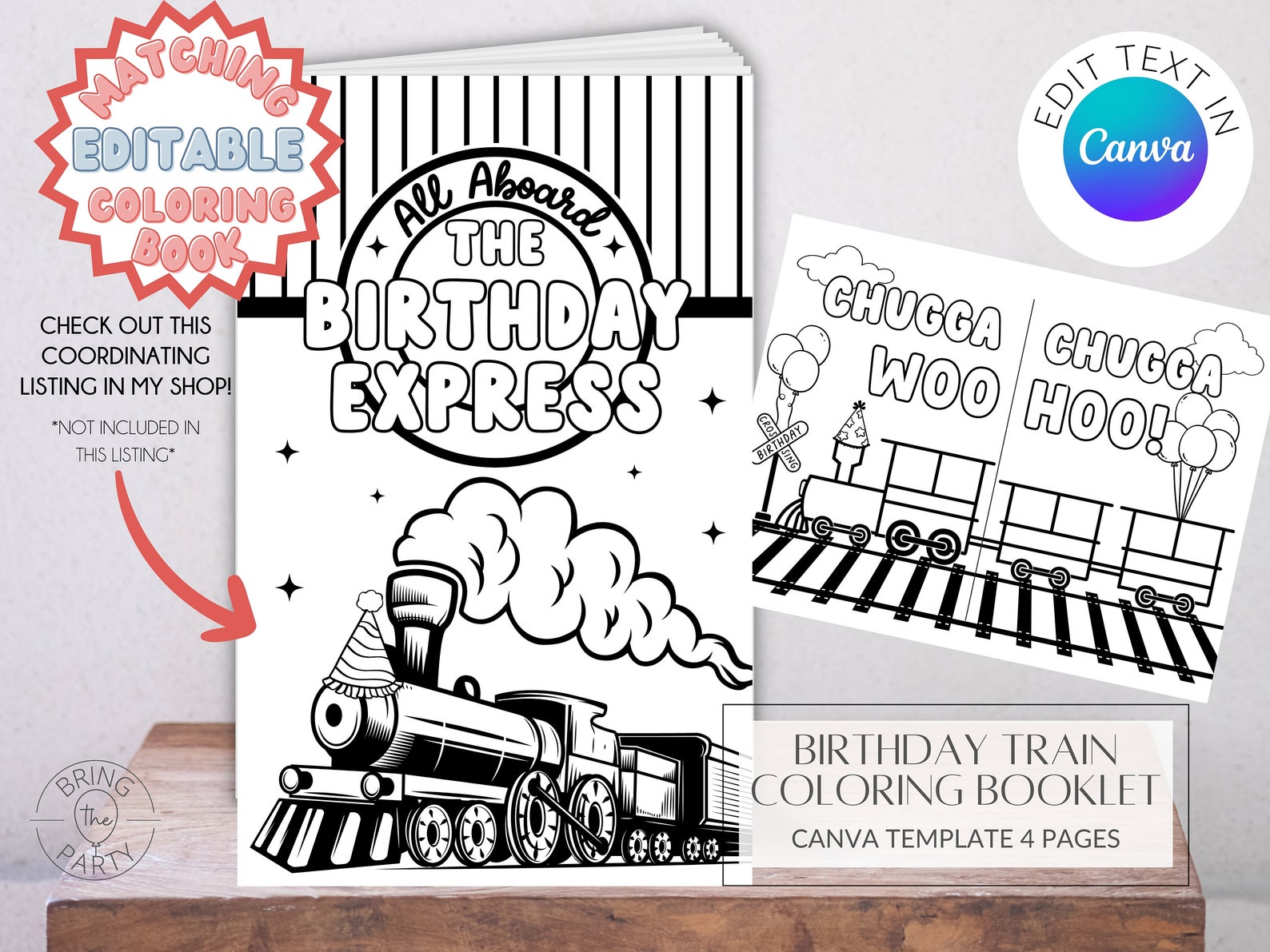 Editable Train Birthday ALL ABOARD Invitation | Train Birthday ...