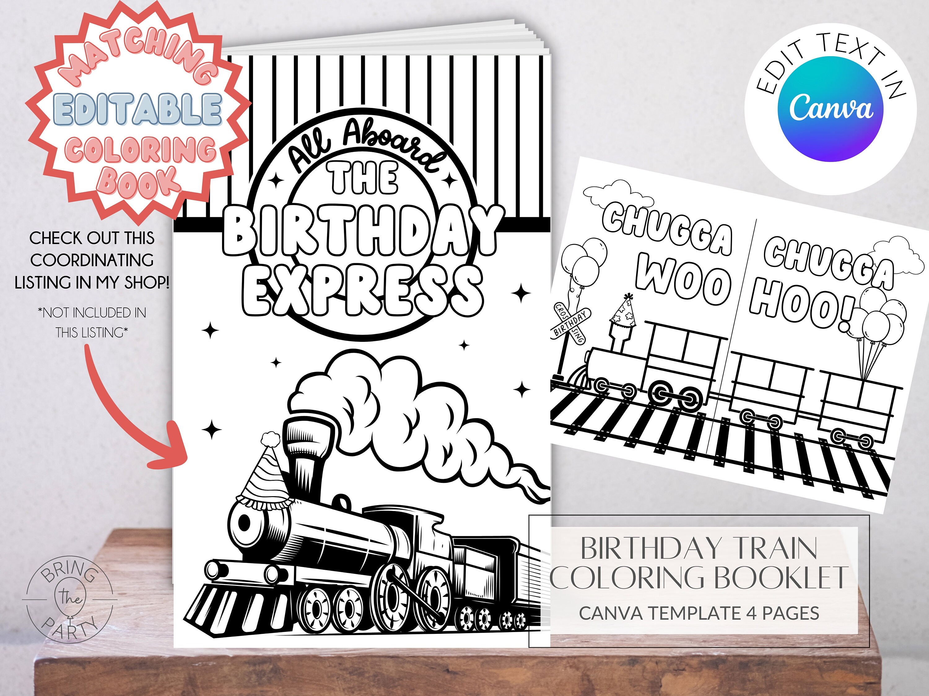 Editable Train Birthday ALL ABOARD Invitation | Train Birthday ...