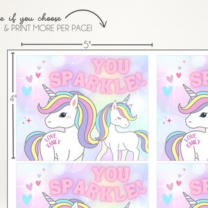 Editable Unicorn Valentine | Magical Valentine | Rainbow Valentine ...