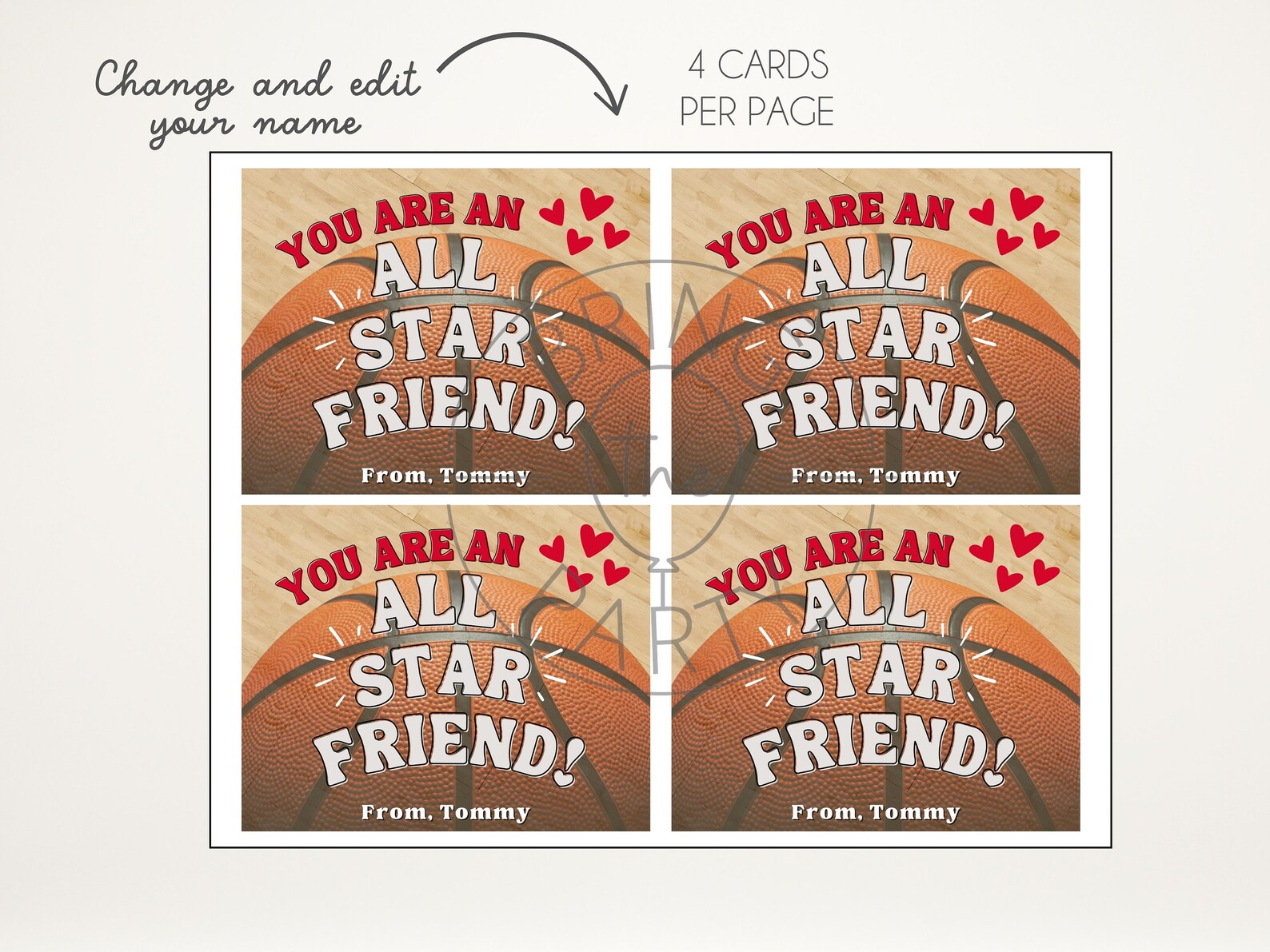 Editable Basketball Valentine | Sports Valentine | School Valentine ...