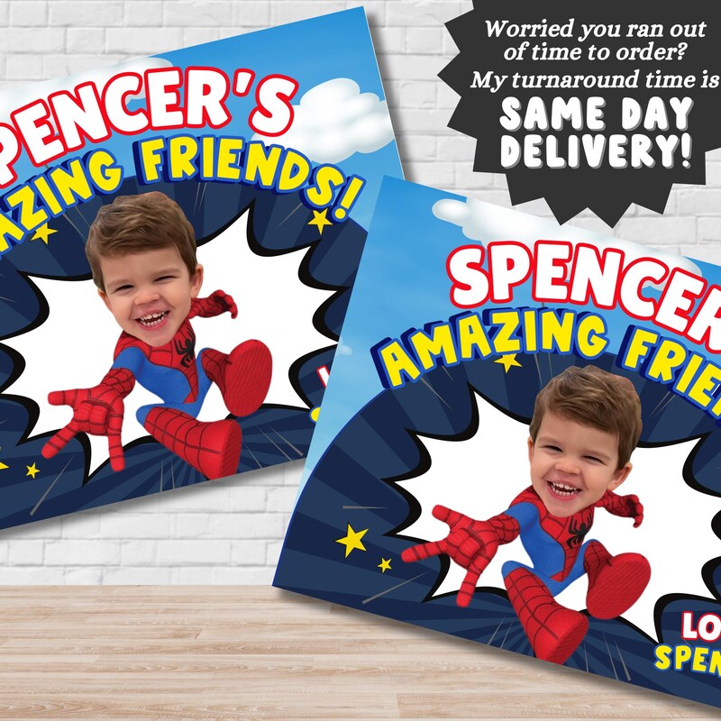 Spiderman Valentine Card - Etsy