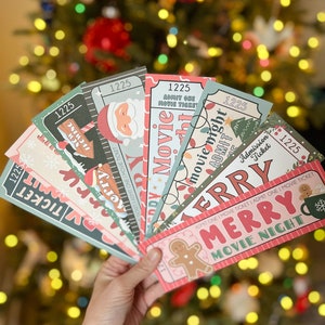 Printable Merry Movie Night Tickets | Christmas Movie Night Instant ...