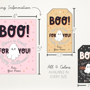 Halloween BOO! Gift Tag | Canva Template Halloween Party Favor ...