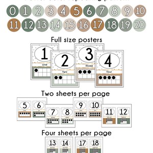 PRINTABLE Number Wall Cards | Neutral Greenery Number Posters | Ten ...