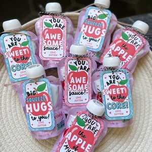 Applesauce Pouch Valentine | Applesauce Pouch Tag | Class Valentine ...