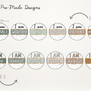 Affirmation Station Cards Neutral Greenery Editable Affirmations ...