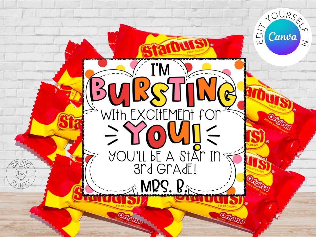 Student Treat Label, Beginning of the Year School Gift Label ...