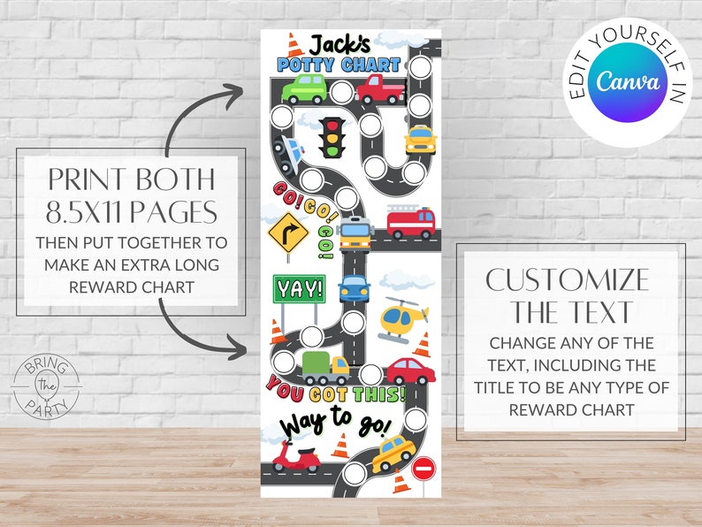 Editable Potty Chart Potty Training Chart Cars Sticker - Etsy Editable Potty Chart Potty Training Chart Cars Sticker - Etsy