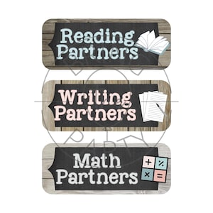Editable STUDENT PARTNERS, Farmhouse Classroom Decor, Reading Partners ...