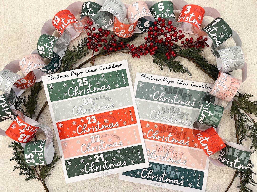 Christmas Countdown Paper Chain | Christmas Advent for Kids | Printable ...