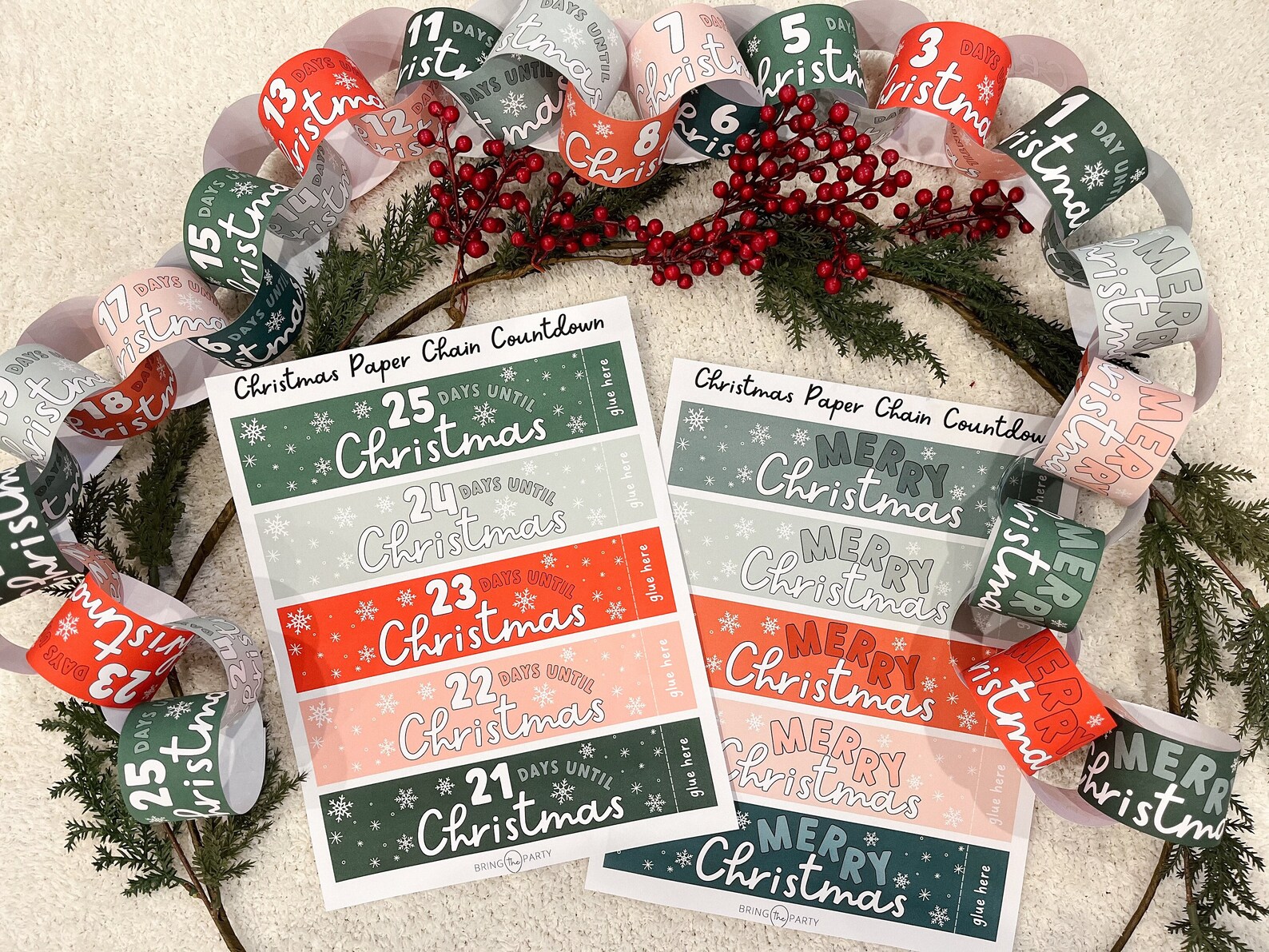 Christmas Countdown Paper Chain | Christmas Advent for Kids | Printable ...