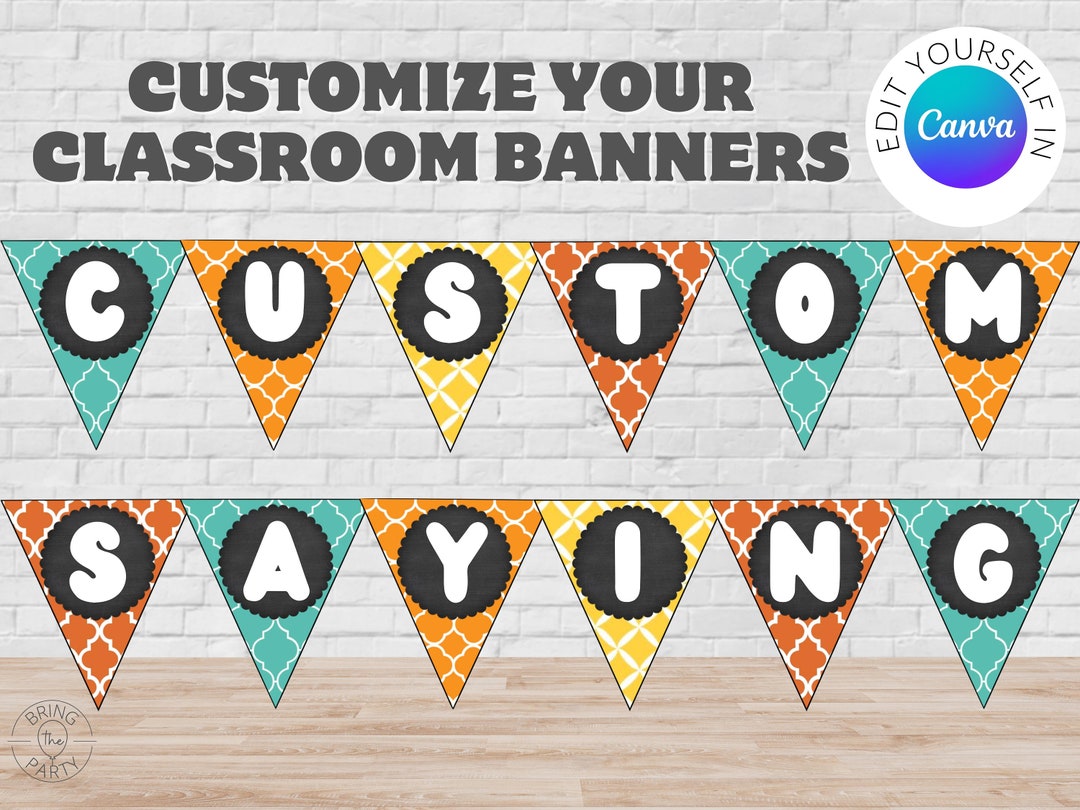 Customize Classroom Chalkboard Banners, Subject Area Banners, Canva ...