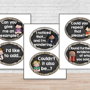 Accountable Talk Classroom Posters, Sentence Starters, Student Chart ...