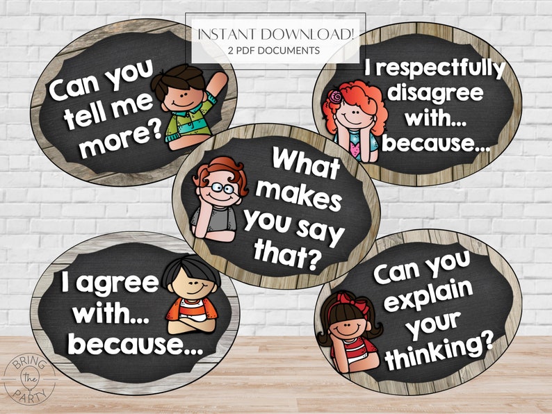 Accountable Talk Classroom Posters, Sentence Starters, Student Chart ...