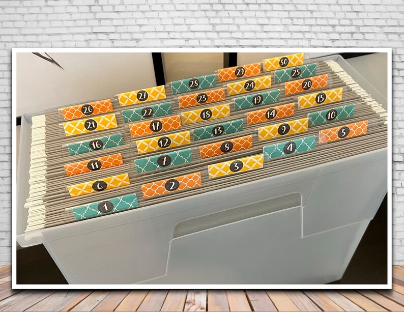 Hanging File Folder Number Insert Labels - Etsy