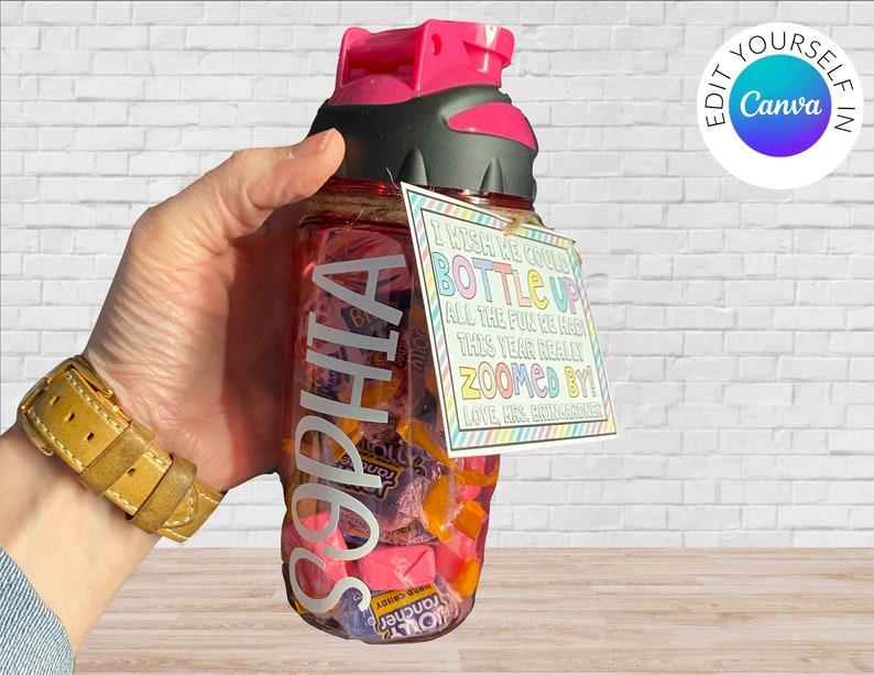 Editable End of the Year Water Bottle Student Gift Label | Student Gift ...
