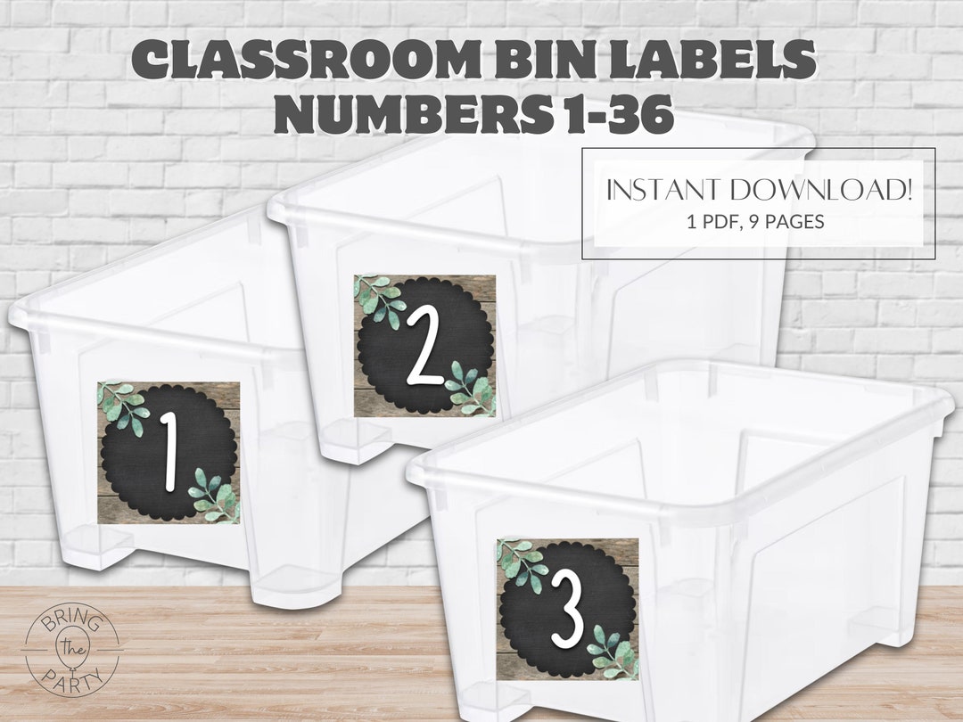 Farmhouse Greenery NUMBER LABELS for Student Book Bin, Mailbox Numbers ...