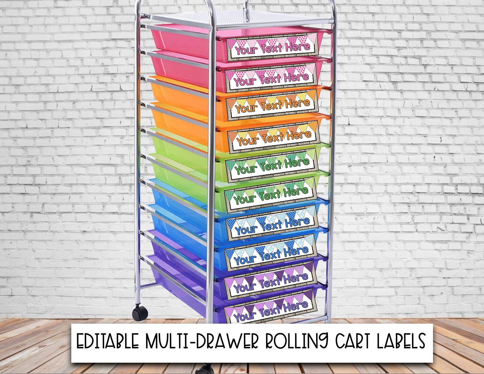 EDITABLE Labels for Rolling Cart Unit 10-drawer Rolling Cart - Etsy