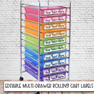 EDITABLE Labels for Rolling Cart Unit 10-drawer Rolling Cart - Etsy