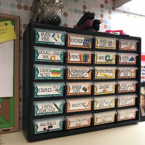 Labels for Storage Unit, 24-drawer Plastic Storage Cabinet Labels ...