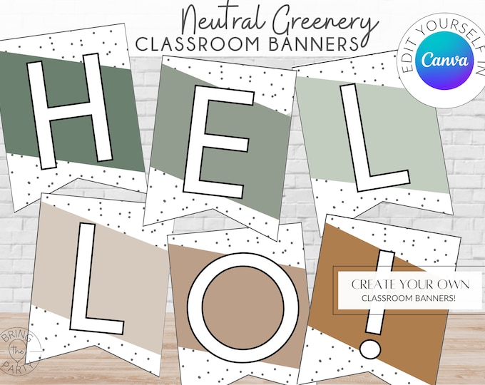 Editable Bunting & Display Banners | Modern Boho Plants Themed Decor ...