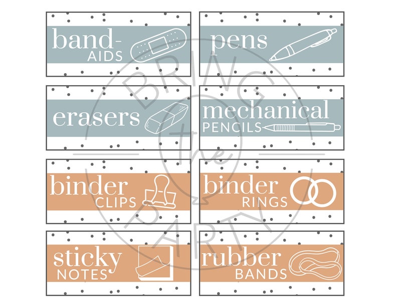 Neutral Calming Labels for Drawer Storage | 24-drawer Plastic Storage ...