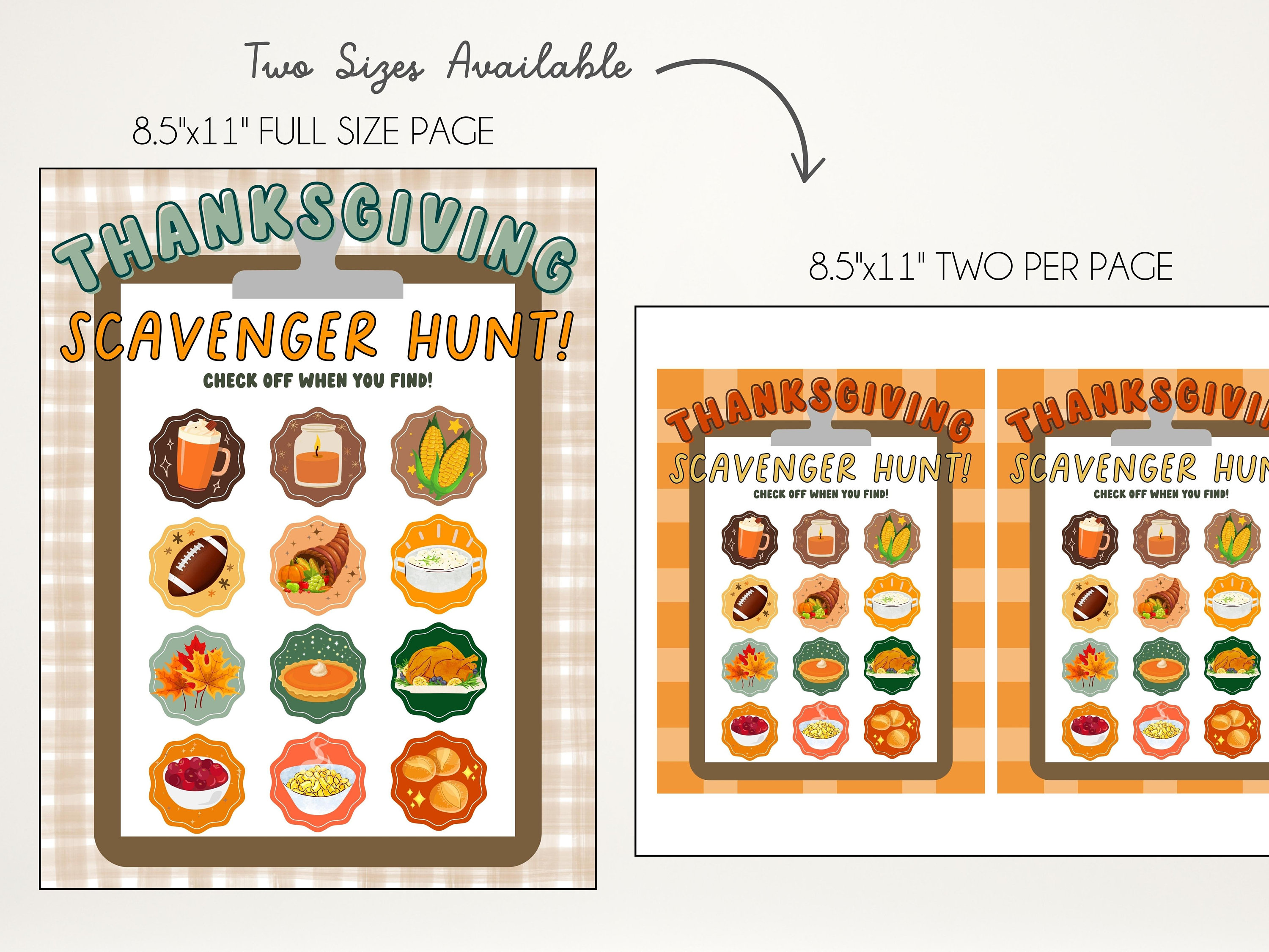 Printable Thanksgiving Scavenger Hunt | Thanksgiving Kids Activity ...