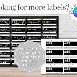 Classic Black & White Labels for Drawer Storage | 24-drawer Storage ...