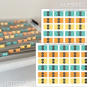 Hanging File Folder Number Insert Labels | Alphabet Hanging File ...