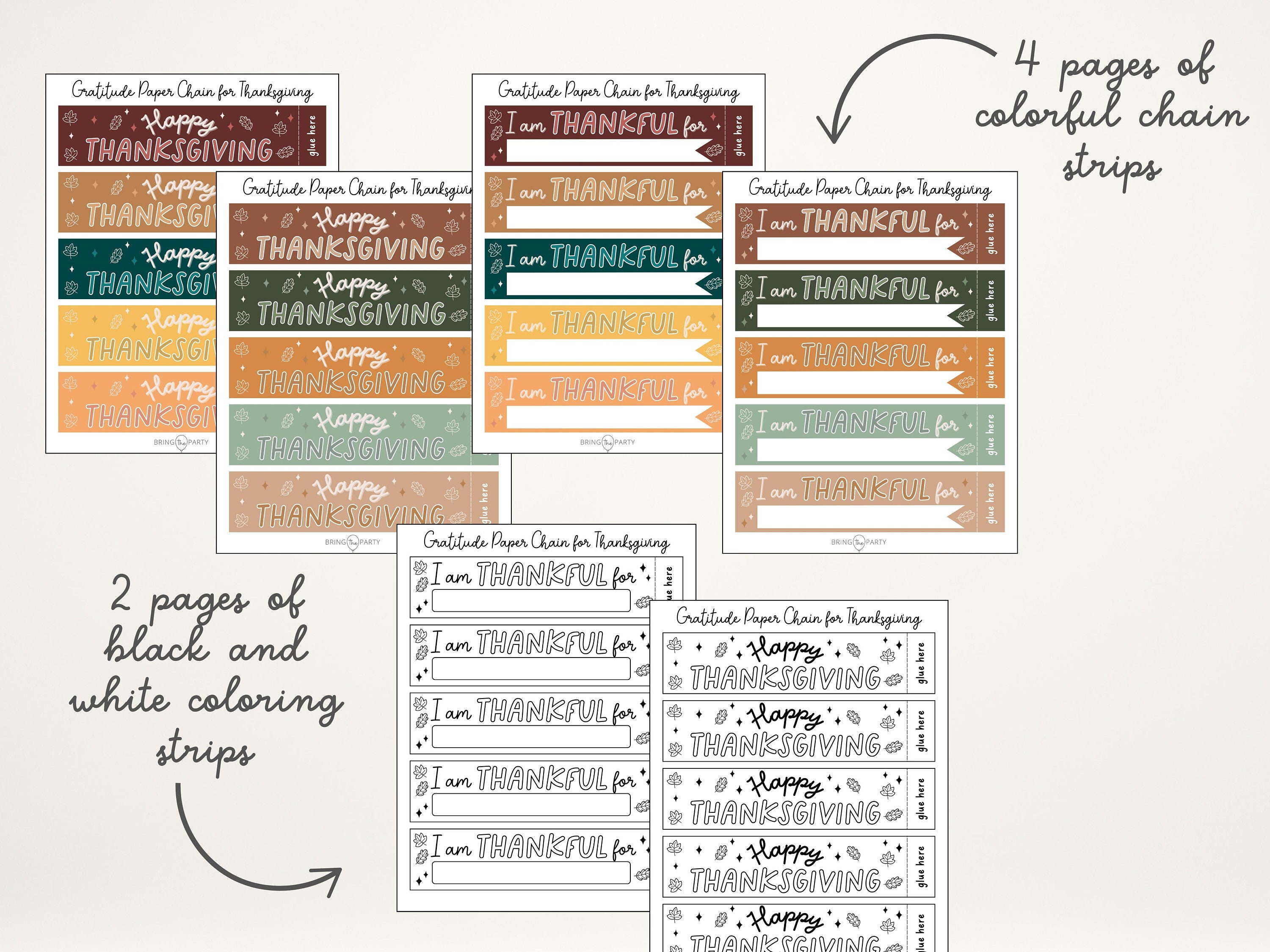 Gratitude Paper Chain | Thanksgiving Paper Chain | Giving Thanks ...