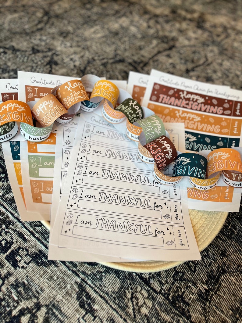 Gratitude Paper Chain | Thanksgiving Paper Chain | Giving Thanks ...