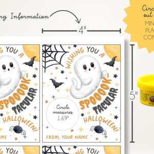 Halloween Play-doh Card Spooky Halloween Gift Tag Canva - Etsy