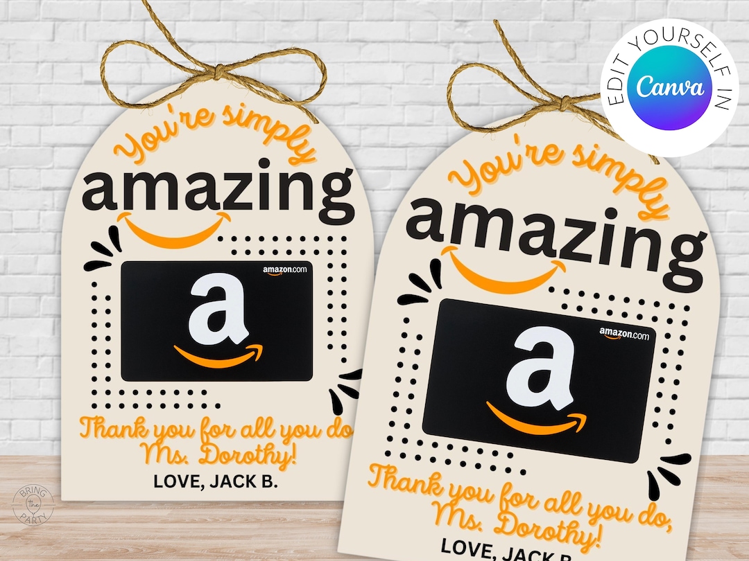 Editable Teacher Appreciation Gift Card Printable | Canva Template ...