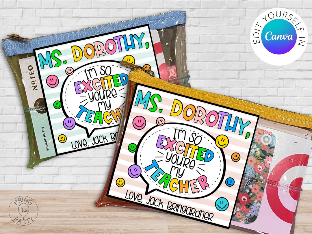 Teacher Smiley Gift Tag, Student Gift, First Day, Beginning of the Year ...