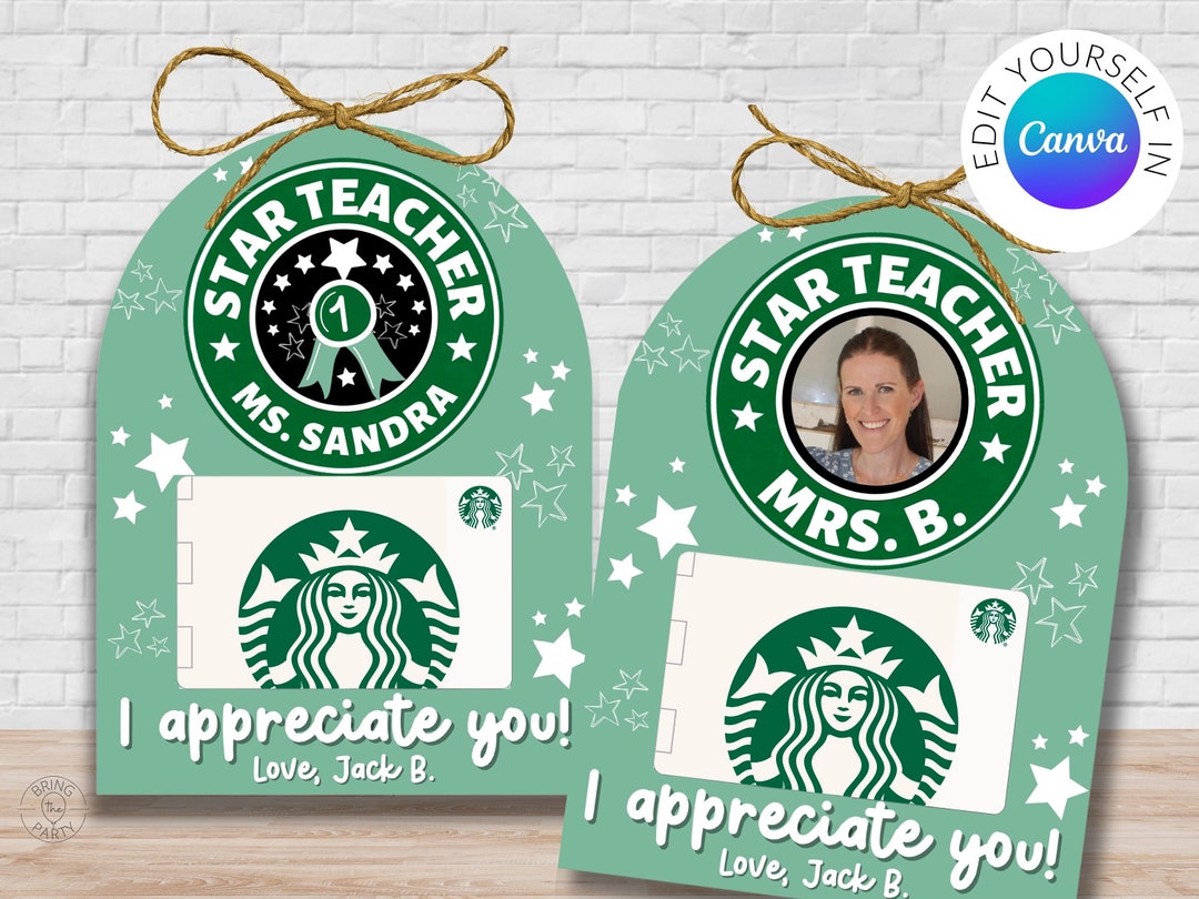 Editable Teacher Appreciation Gift Card Printable | Canva Template ...