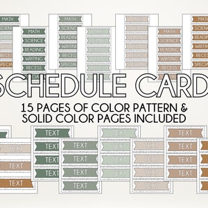 Neutral Greenery Classroom Schedule Cards | Editable Schedule ...