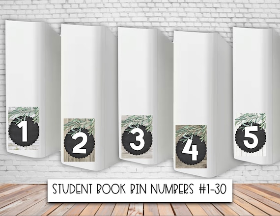 NUMBERS for Student Book Bin Reading Bin Classroom Numbers - Etsy
