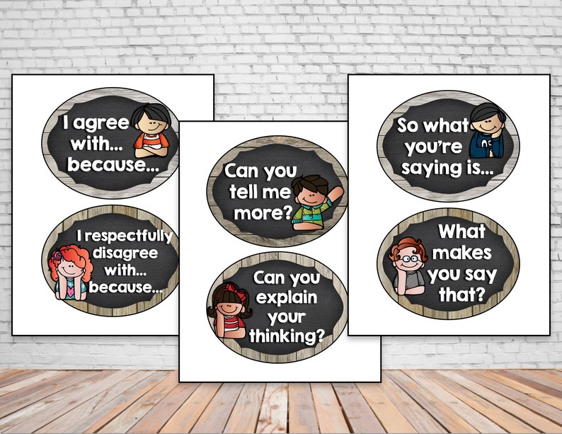 Accountable Talk Classroom Posters Sentence Starters Student - Etsy